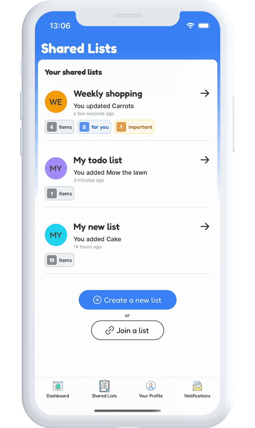 The simple shared list app | Listshare app